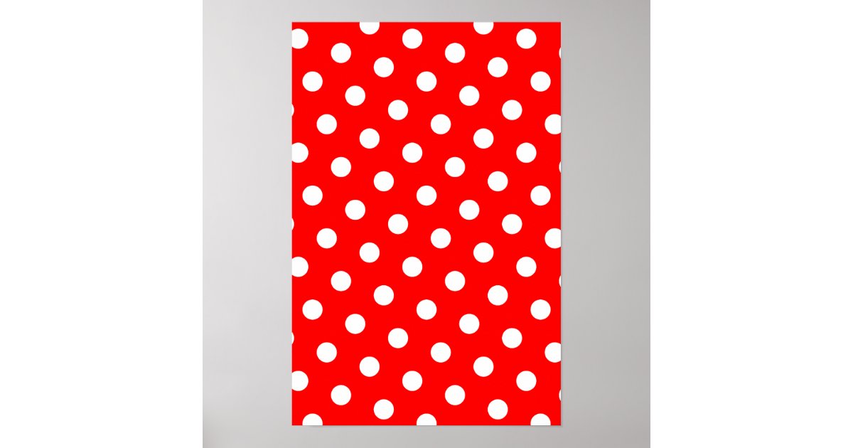 Red and White Polka Dots Poster | Zazzle