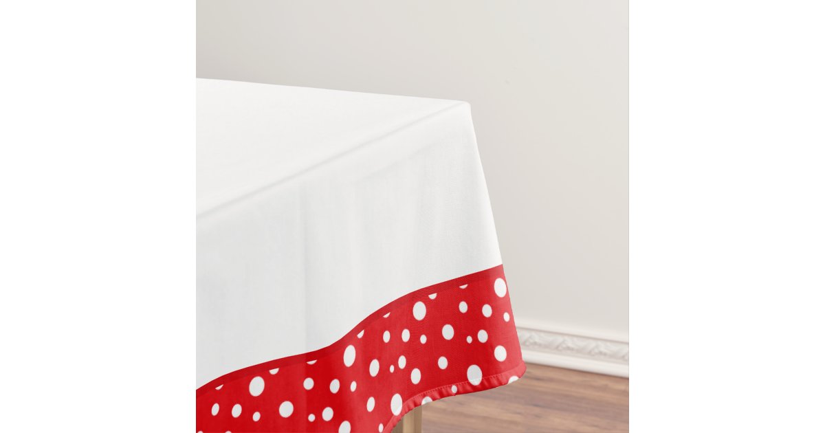 Red and White Polka Dots Tablecloth | Zazzle