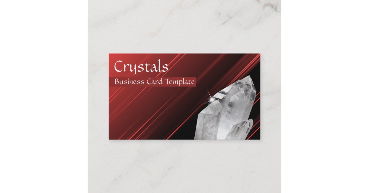 Red and White Quartz Crystals Business Card | Zazzle