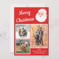 Red and White Santa Claus Photo Collage Christmas Holiday Card | Zazzle