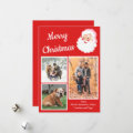 Red and White Santa Claus Photo Collage Christmas Holiday Card | Zazzle