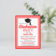 Red and White School Colors Grad Party Invitation Postcard | Zazzle