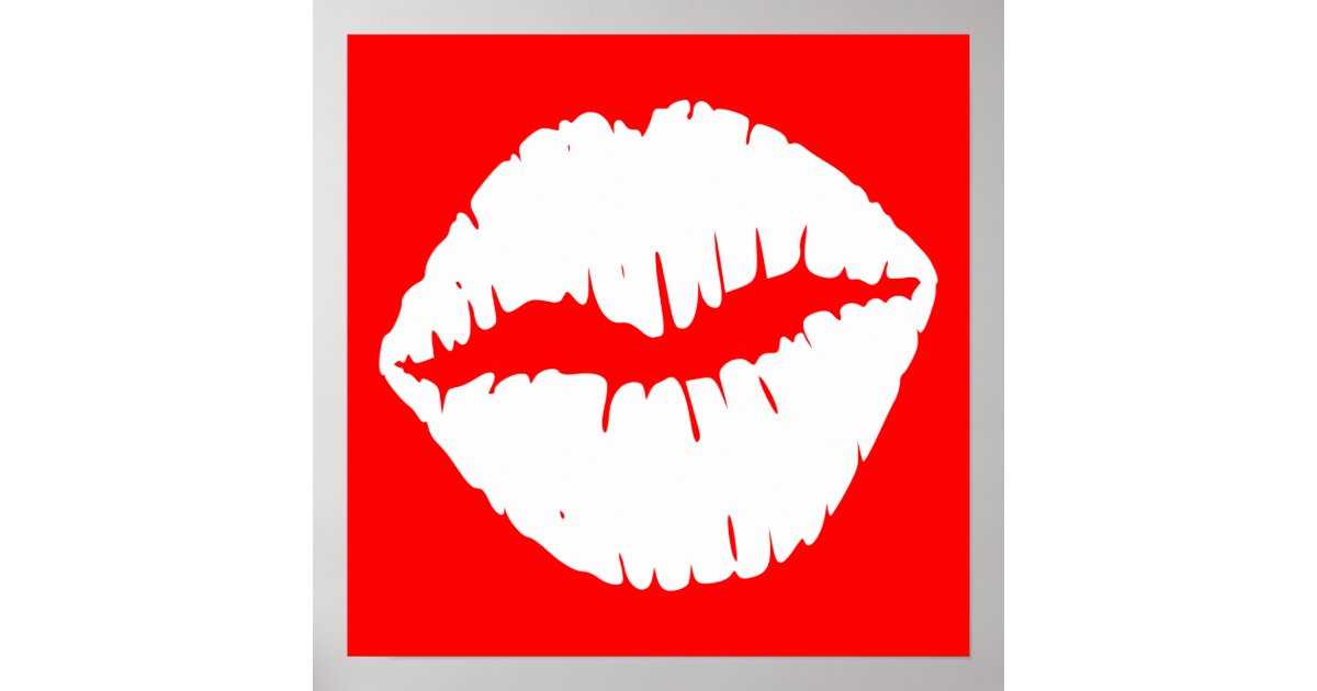 Red and White Smooch Poster | Zazzle