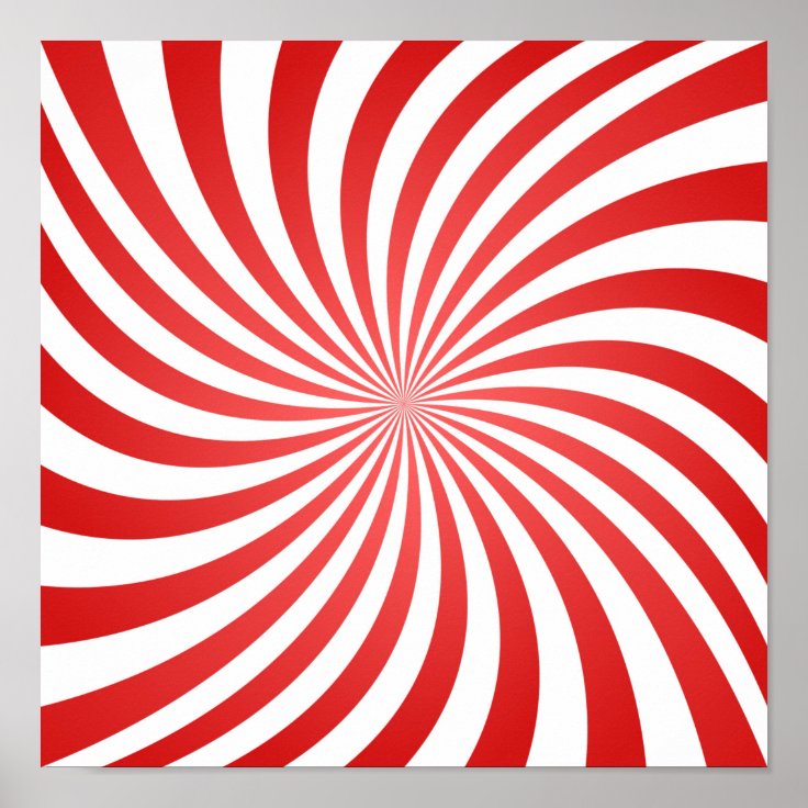 Red and White Spiral Pattern - God's Fingerprint Poster | Zazzle