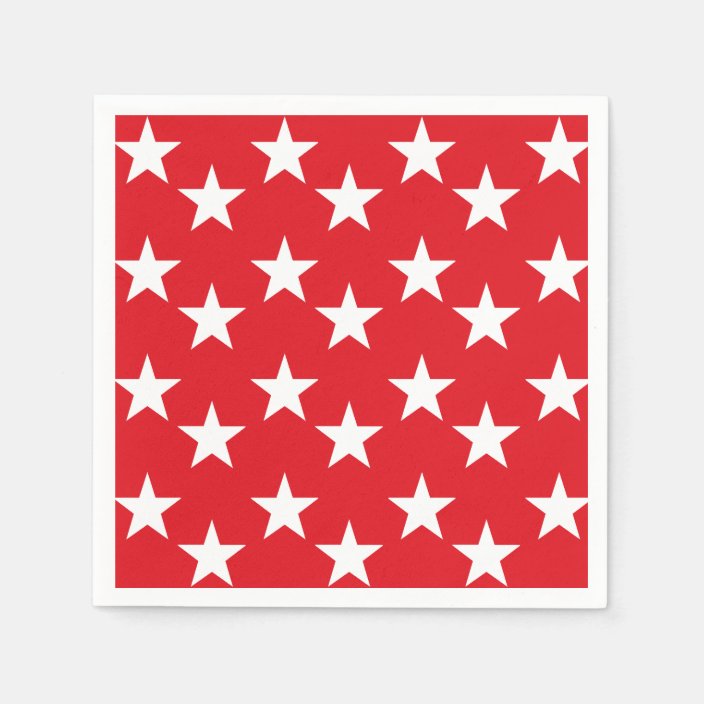 Red and White Star Print Paper Napkins | Zazzle.com