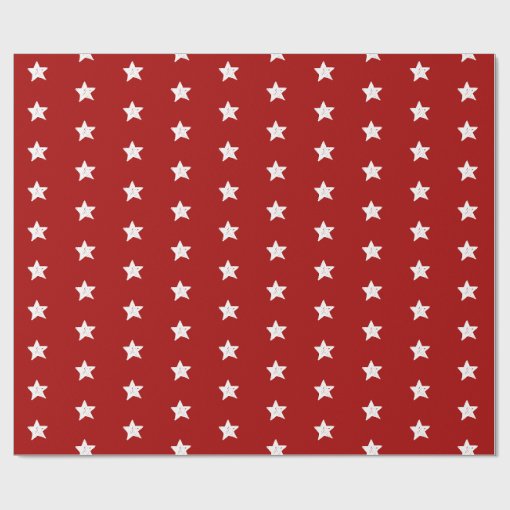 Red and White Stars Wrapping Paper | Zazzle