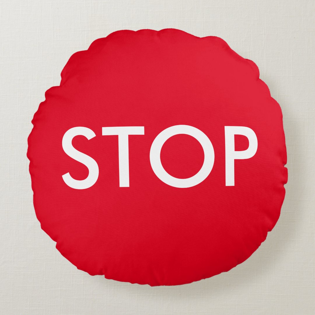 Red and White Stop Sign Accent Pillow | Zazzle