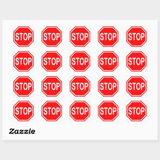 Red and White Stop Sign Sticker | Zazzle