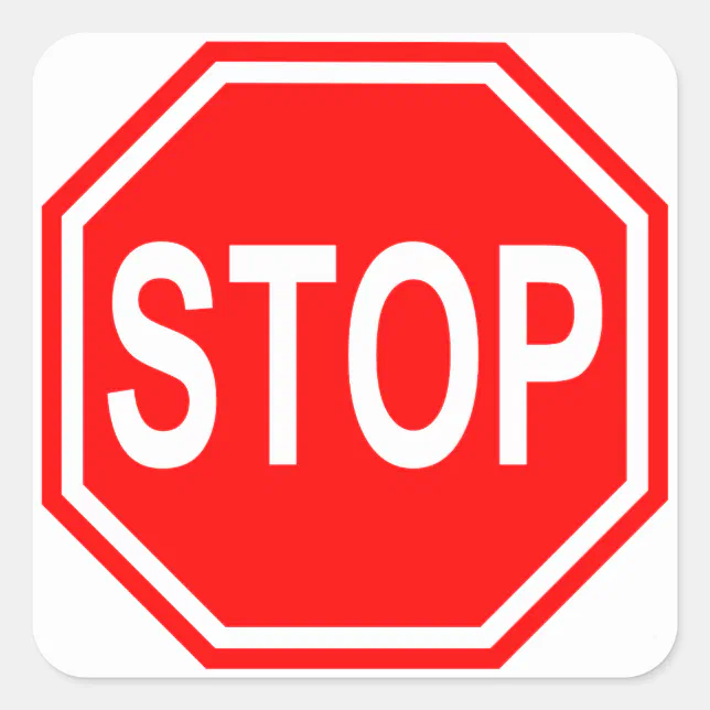 Red and White Stop Sign Sticker | Zazzle