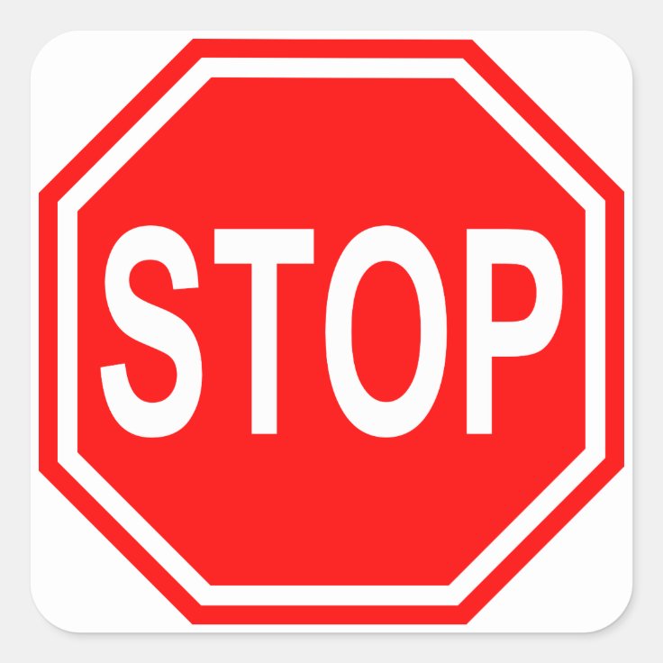 Red and White Stop Sign Sticker | Zazzle