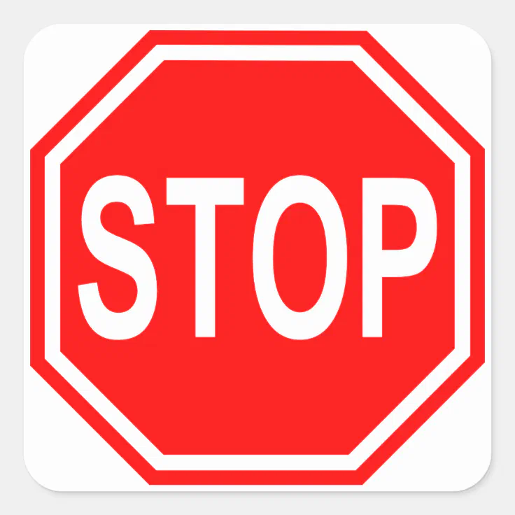 Red and White Stop Sign Sticker | Zazzle