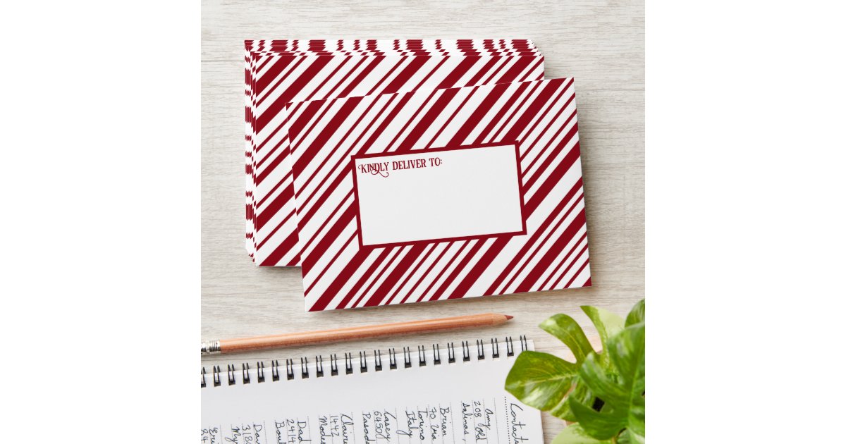 Red and White Stripe Envelope | Zazzle