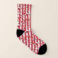Red and White Stripe Nautical Lifeguard Lifebelts Socks | Zazzle
