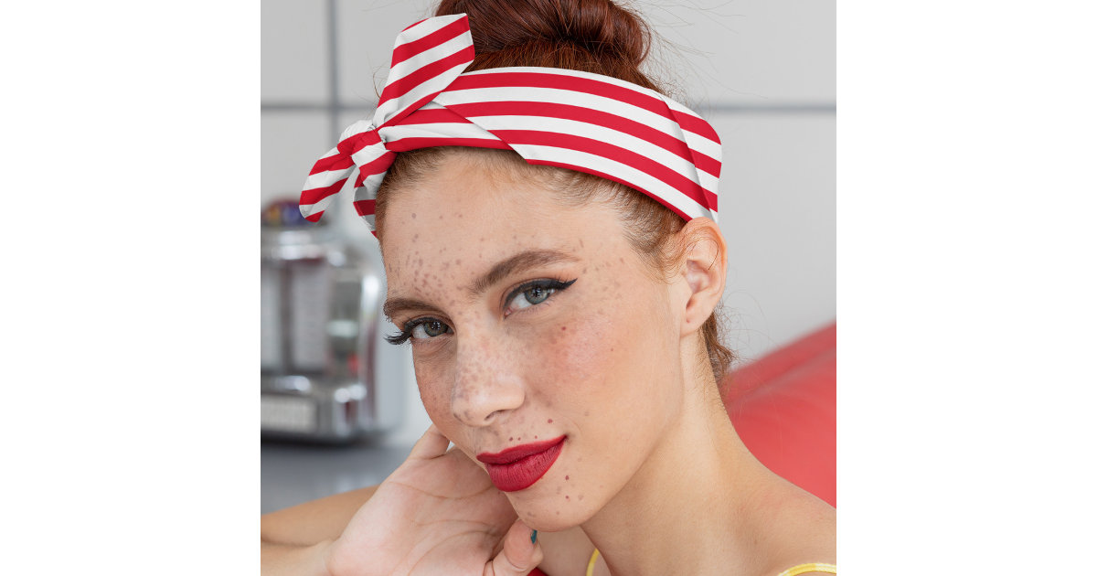 Red and White Stripe Pattern Bandana | Zazzle