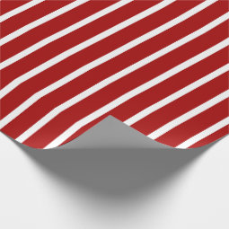 Red and White Stripe Wrapping Paper | Zazzle