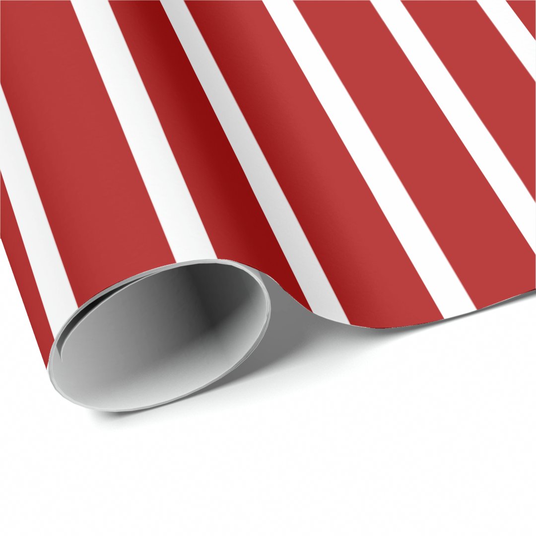 Red and White Stripe Wrapping Paper | Zazzle