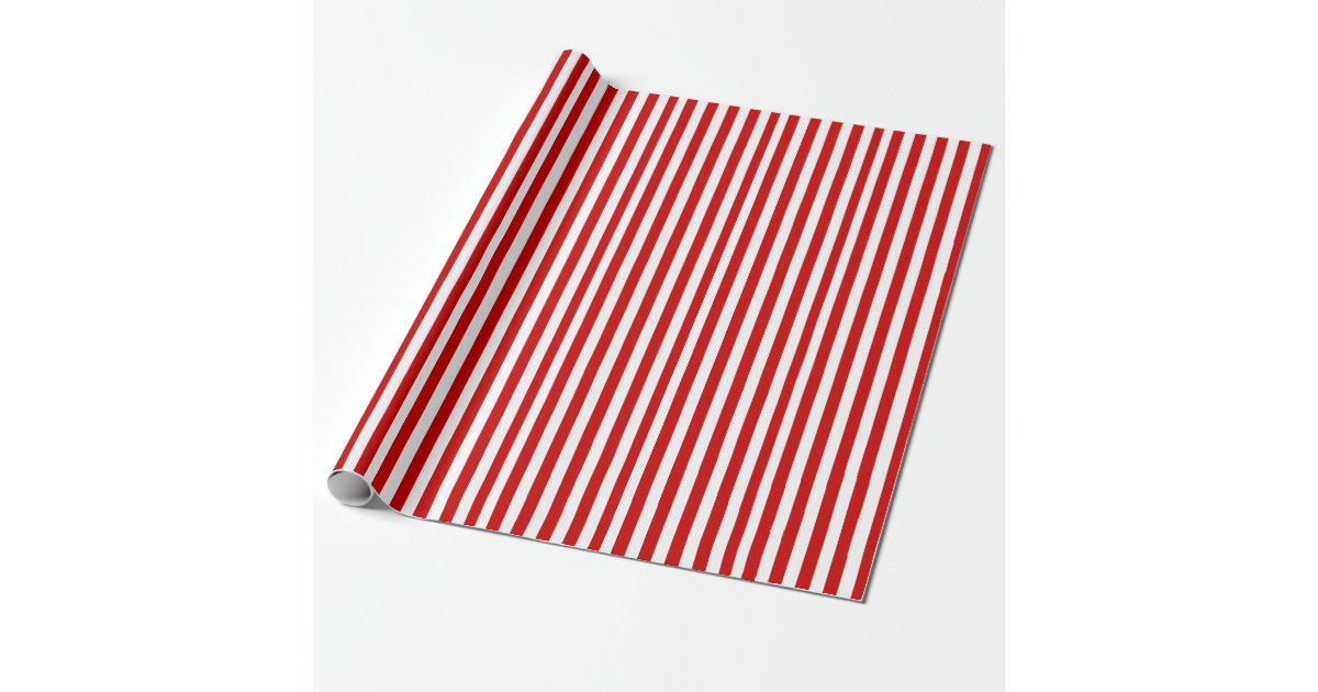 Red and White Stripes Wrapping Paper | Zazzle
