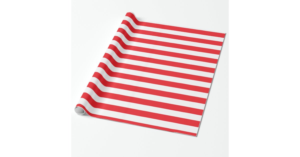Red and White Stripes Wrapping Paper | Zazzle
