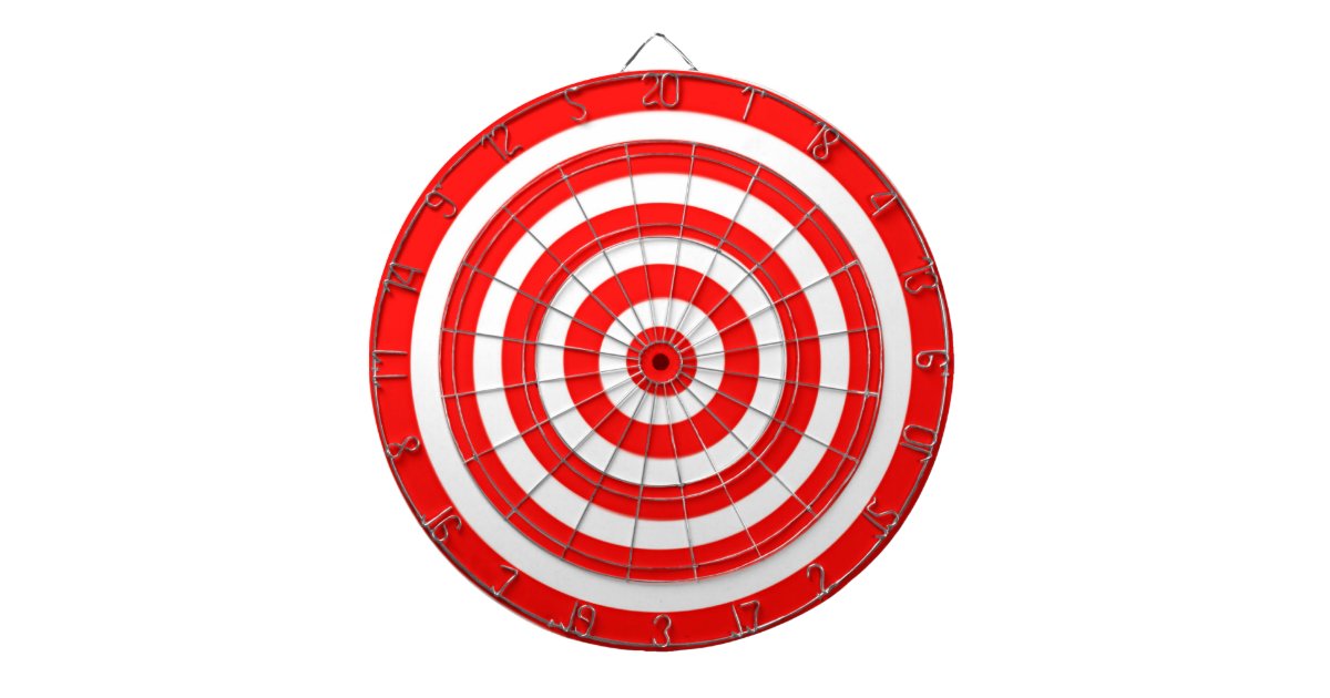 Red and White Target Dart Board | Zazzle