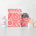 Red and white vintage paisley pattern wrapping paper | Zazzle