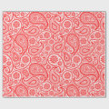 Red and white vintage paisley pattern wrapping paper | Zazzle
