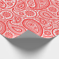 Red and white vintage paisley pattern wrapping paper | Zazzle