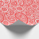 Red and white vintage paisley pattern wrapping paper | Zazzle