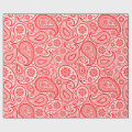 Red and white vintage paisley pattern wrapping paper | Zazzle