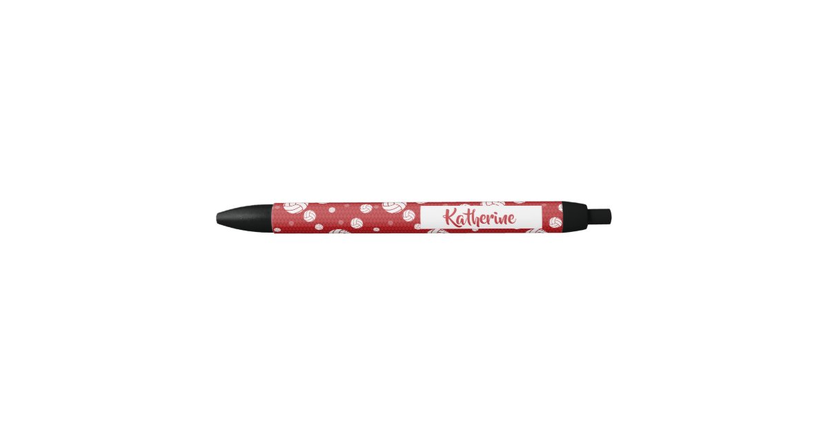 Red and White Volleyball Pattern Pen | Zazzle