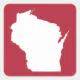 Red and White Wisconsin Square Sticker | Zazzle