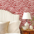 Red and White Zebra Stripe Wallpaper | Zazzle