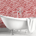 Red and White Zebra Stripe Wallpaper | Zazzle