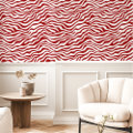 Red and White Zebra Stripe Wallpaper | Zazzle