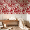 Red and White Zebra Stripe Wallpaper | Zazzle