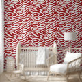 Red and White Zebra Stripe Wallpaper | Zazzle