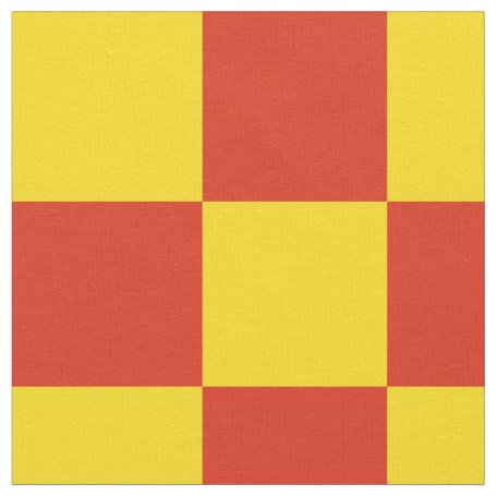 Red and yellow checkerboard pattern fabric | Zazzle
