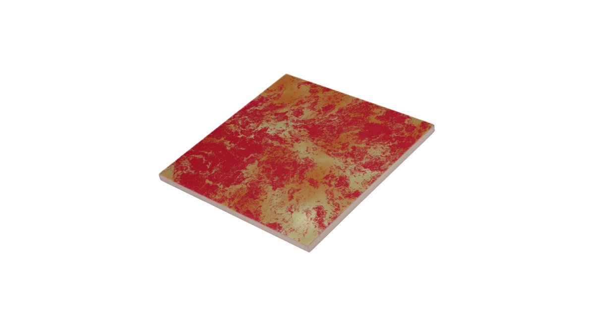 red and Yellow marble abstract Ceramic Tile | Zazzle