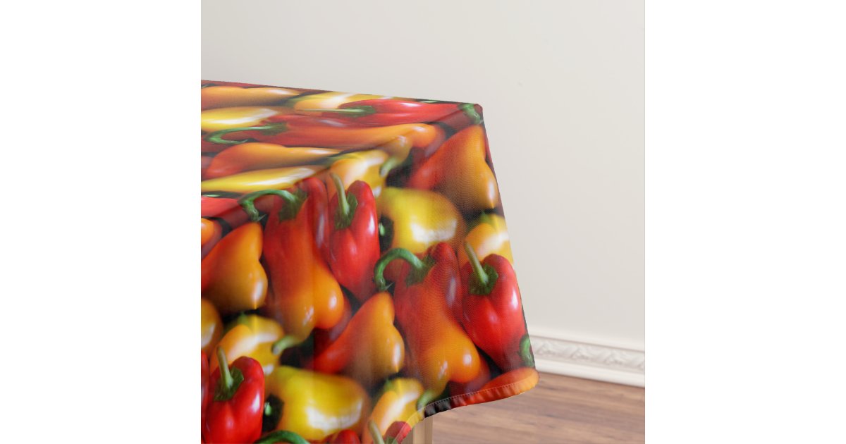 Red and Yellow Peppers Tablecloth | Zazzle