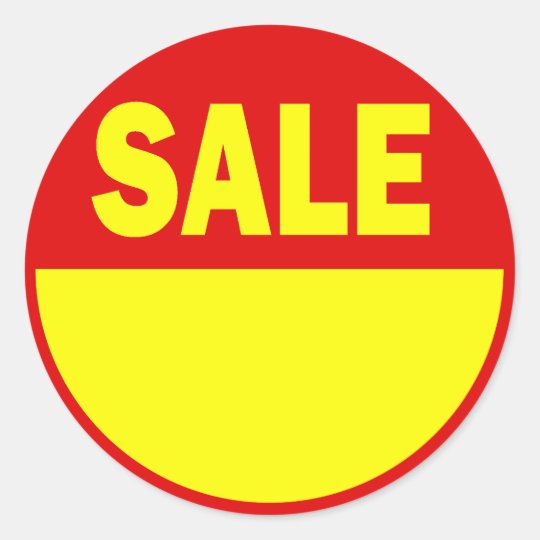 Red and Yellow Retail Sale Sticker | Zazzle.com