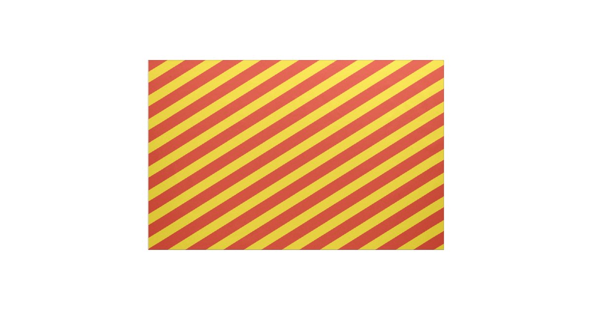 Red and yellow striped pattern fabric | Zazzle