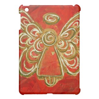 Red Guardian Angel Art Painting - DonnaBellas Angels