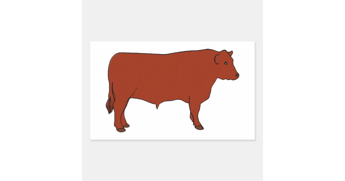 Red Angus Bull Rectangular Sticker | Zazzle