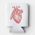 Red Antique Anatomical Heart Can Cooler | Zazzle