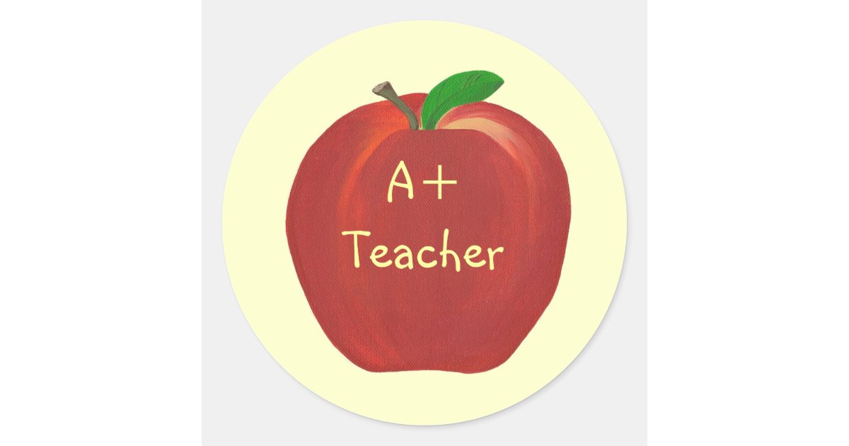 Red Apple, A+ Teacher stickers | Zazzle
