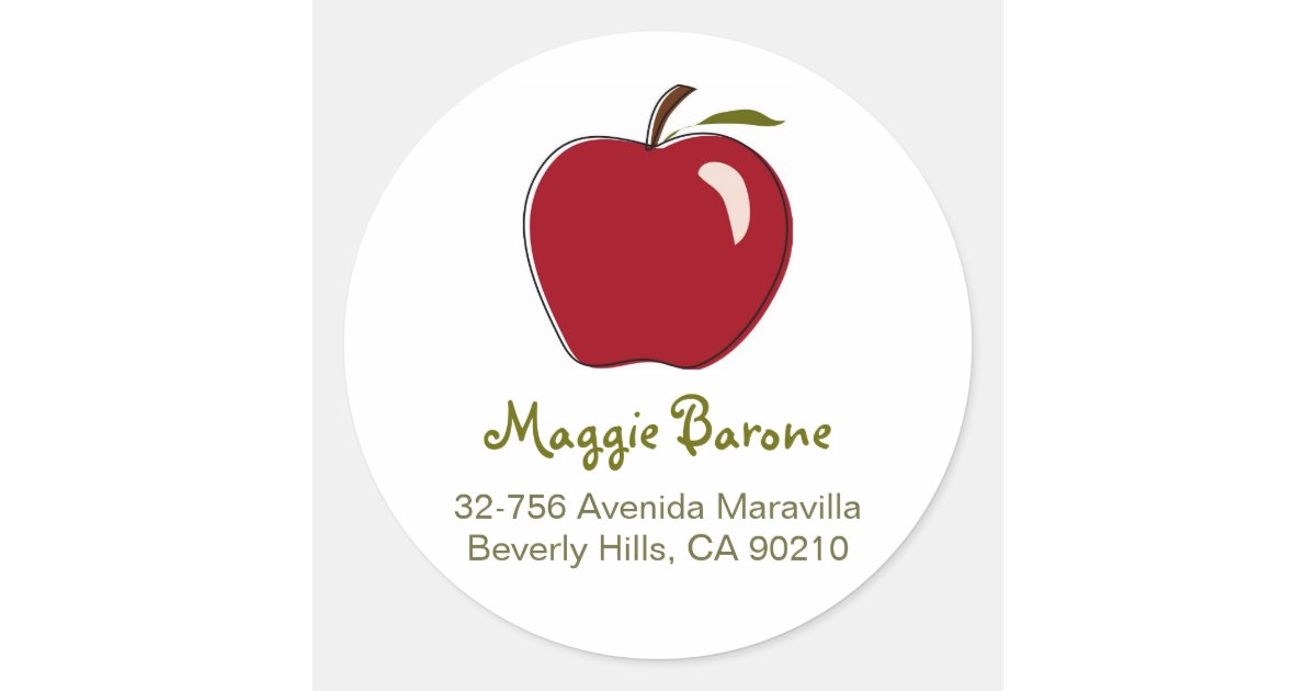 Red Apple Address Labels | Zazzle