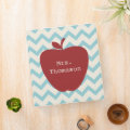 Red Apple Aqua Chevron Teacher Binder | Zazzle