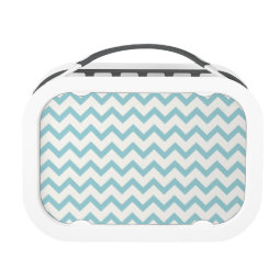 Red Apple Aqua Chevron Teacher Lunchbox | Zazzle