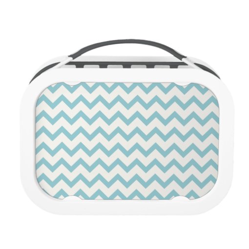 Red Apple Aqua Chevron Teacher Lunchbox | Zazzle