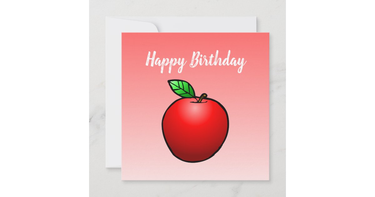 Red Apple Birthday Card | Zazzle