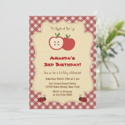 Red Apple Birthday Party Invitation | Zazzle